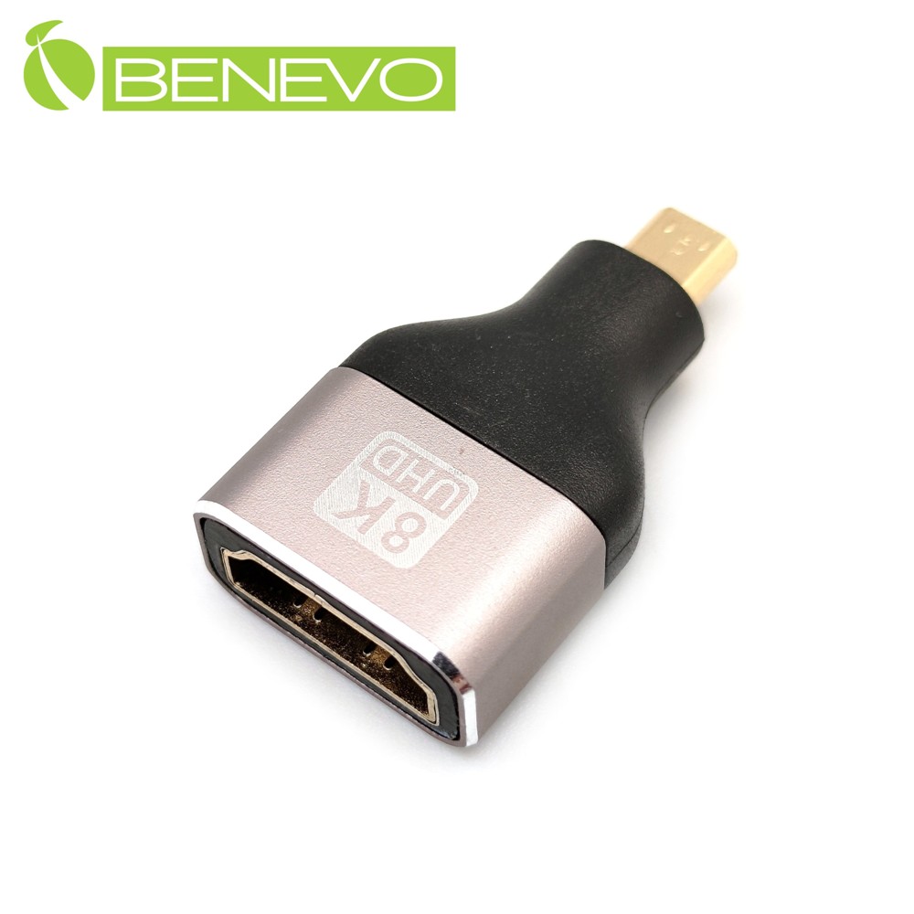 BENEVO鍍金8K版 Micro HDMI(公) 轉 HDMI (母) 轉接頭 (BHDMICROF8K) - BENEVO線上購物