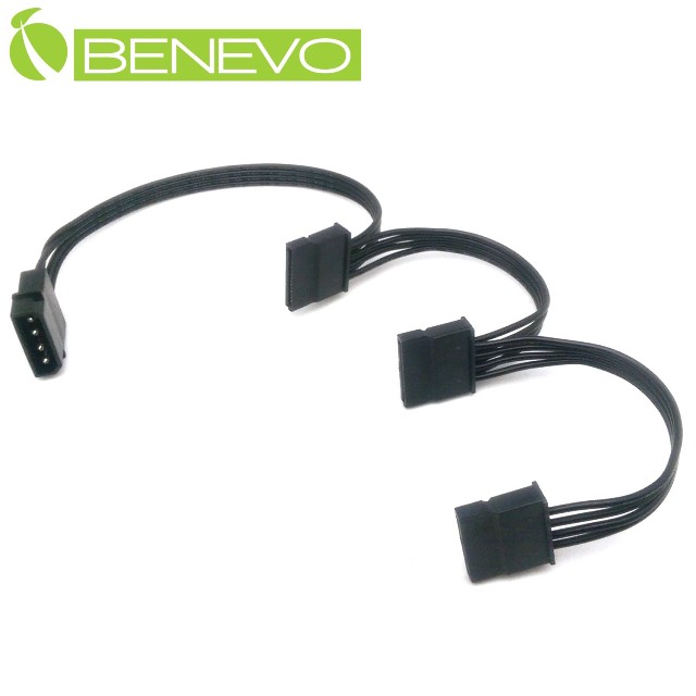 BENEVO IDE 4PIN轉三SATA電源轉接線 (BPIDE2SATA3黑) - BENEVO線上購物