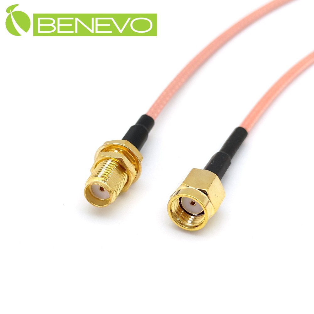 BENEVO 4米 RP-SMA公對SMA母 RF射頻連接線/RG316高頻同軸線 (50歐姆) [BSMA0400M(RP)F ...