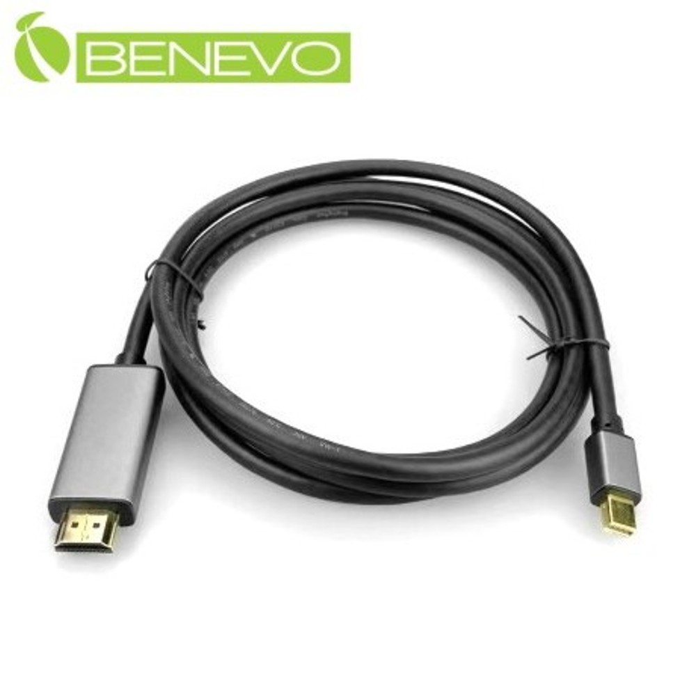 BENEVO專業型 1.8M 主動式Mini DP1.2轉HDMI2.0訊號轉接線，支援4K@60Hz (BMDP2HDMI184K ...